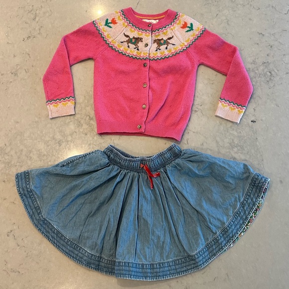 Mini Boden | Matching Sets | Mini Boden Pink Wool Caridgan Horse ...